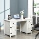 HOMCOM Farm Style Home Office Computer Desk with 2 Drawers, 2 Cabinets ...