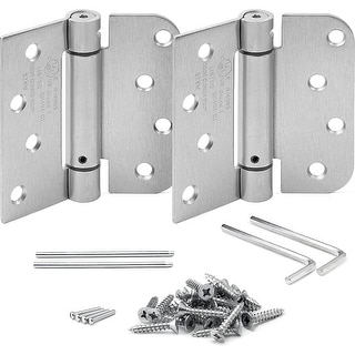 Automatic Self Closing Door Hinges Spring Hinge, 2 Pack Satin Nickel ...