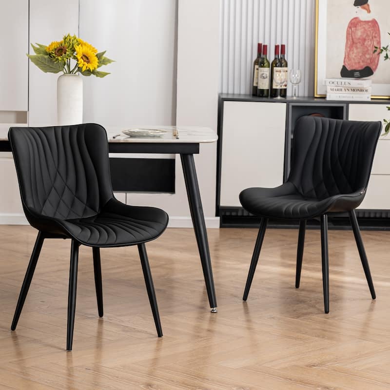 Black Faux Leather Dining Chairs - Overstock