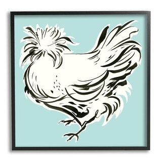 Stupell Modern Chicken on Framed Giclee Art Design by Laura Marr - Bed ...