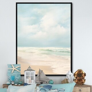 Designart "Minimalism Beach Landscape VII" Beach Framed Wall Art Prints ...