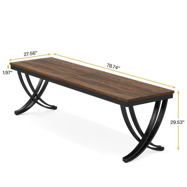 78.74" Extra Long Double Computer Desk with Unique Metal Legs for Home ...