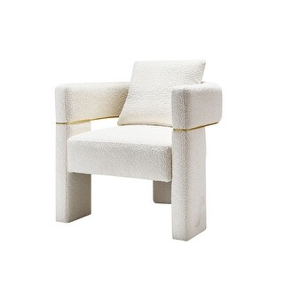 C-Shaped Frame Accent Chair Fabric Armchair for Living Room - Bed Bath ...