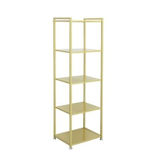 Gold Shelf, Gold Bookcase, 5-Tier Bookshelf Shoe Purse Handbag Rack ...