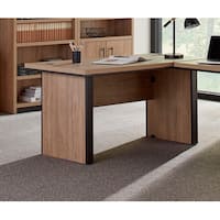 Contemporary 60" Wood Laminate Office Desk, Writing Table, Light Brown ...