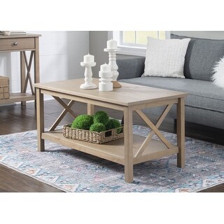 Davis Coffee Table with Shelf, Natural Driftwood Finish - Bed Bath ...