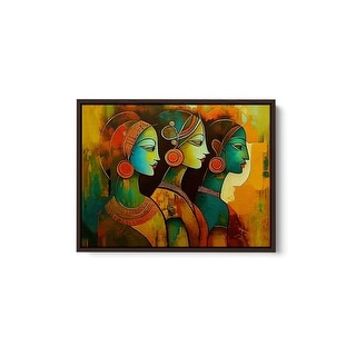 Amrita Sen The Watching Women Canvas - Walnut Frame - Bed Bath & Beyond ...