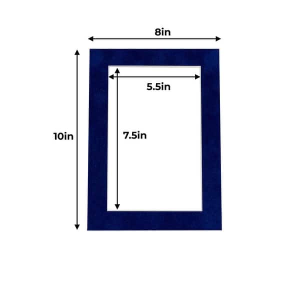 8x10 Mat for 6x8 Photo - Brooke Blue Suede Matboard for Frames ...