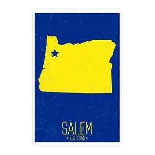 Salem, Oregon - Capital Pride State Outline - 24x36 Matte Poster Print ...