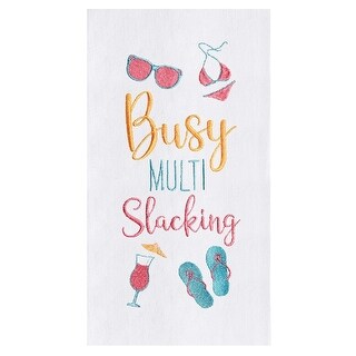 Busy Multi Slacking Embroidered Flour Sack Kitchen Dish Towel Cotton ...