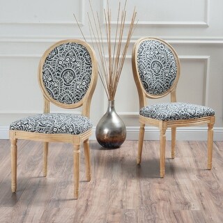 French Vintage Dining Chairs Set of 2 Armless Kitchen Chairs with Solid ...