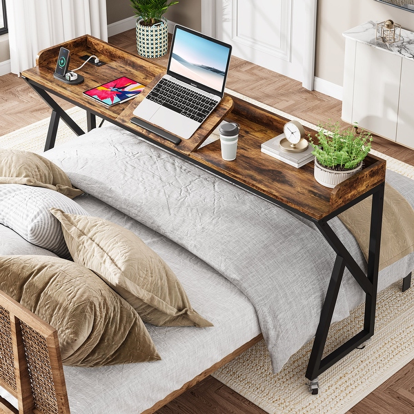 70.9 Overbed Table Rolling Over Bed Desk with Adjustable Tilt Board On Sale Bed Bath Beyond 37511631
