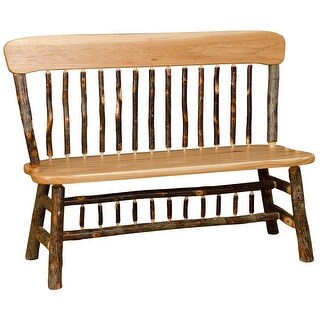 Hickory Log Bench with Oak Back - Bed Bath & Beyond - 33610022