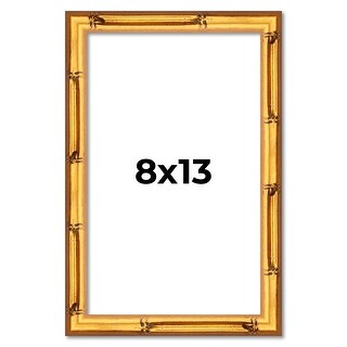 8x13 Frame Gold Bamboo Solid Wood Picture Frame | 1 Inch Moulding - Bed ...