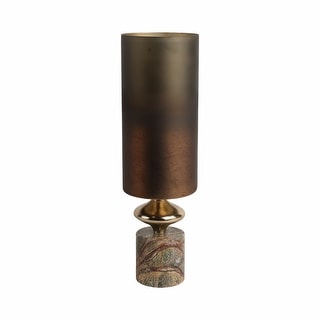 Sagebrook Home Kano Glass Vase with Stone Base, Brown - Bed Bath ...