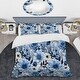Designart "Blue Watercolor Eccentric Floral Pattern II" White Cottage ...