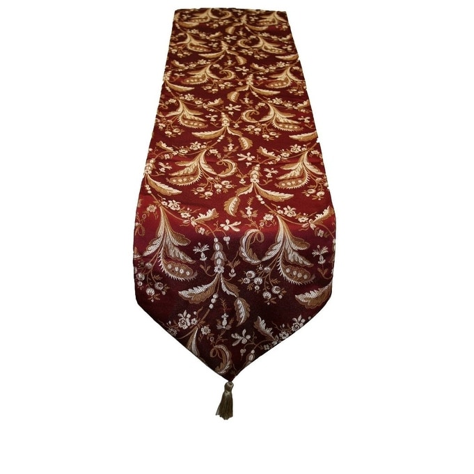 purple damask table runner