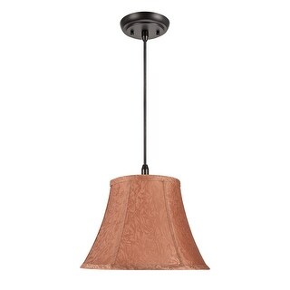 Aspen Creative 1-Light Fabric Lamp Shade Hanging Pendant, Brown - OIL RUBBED BRONZE - OIL RUBBED ...