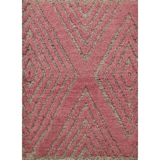 Pink Moroccan Indian Foyer Rug Hand-Knotted Wool Carpet - 2'0"x 3'0 ...