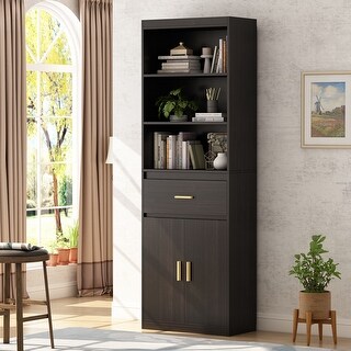 Timechee 70.8'' H x 23.6'' W Standard Bookcase Media Cabinet - Bed Bath ...