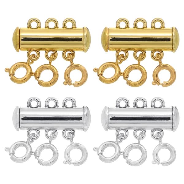 Layering Necklace Clasps 3 Strands Slide Tube Lock Clasp Connector for ...