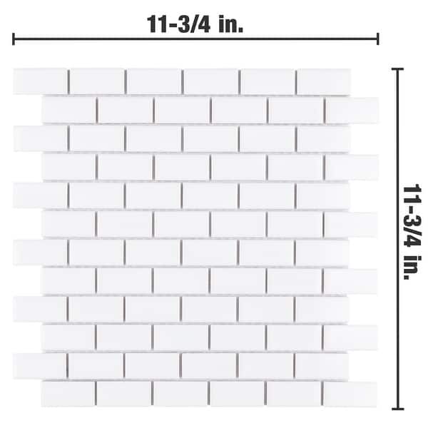 glossy white rectangle tile