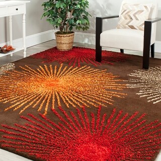 Soho Fiesta Celebration Wool Area Rug, Brown/Multi, 6' x 6' Square ...