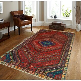 Fine Vintage Distressed Ramy Rust/Blue Rug - 4'11" x 8'8" - Bed Bath ...