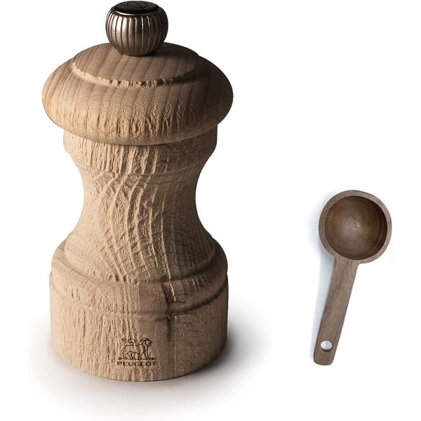 Peugeot Bistro Nature 4 Inch Pepper Mill - With Wooden Spice Scoop ...