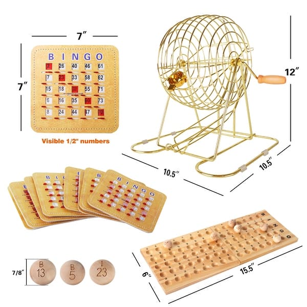 GSE™ Shutter Bingo Game Set for Large Groups. Large Brass Bingo Cage ...