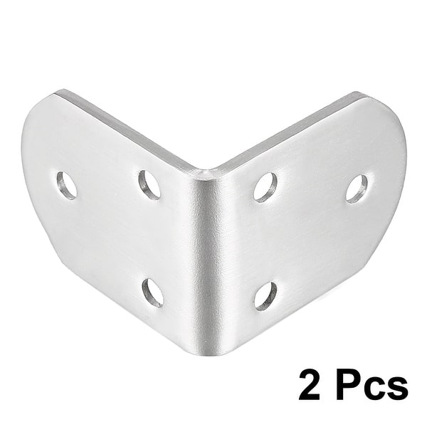 2pcs Stainless Steel Corner Brace Plate Joint L Shape Angle Bracket ...