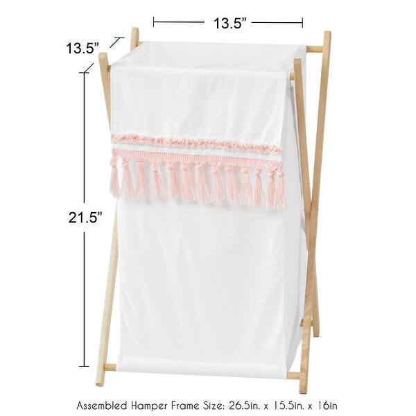 Sweet Jojo Designs White and Blush Pink Girl Laundry Hamper for Floral ...