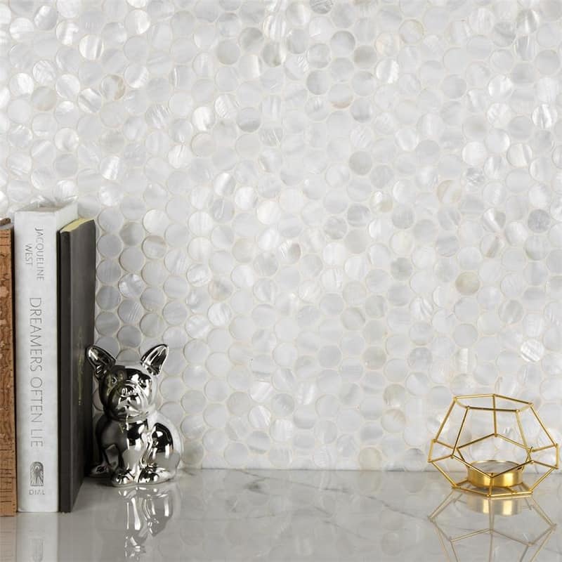 Merola Tile Conchella Square Natural 12" x 12" Natural Shell Wall Tile ...