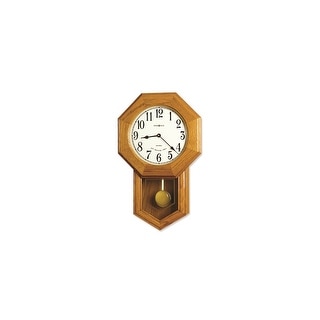 Curata Oak Finish Wood Quartz Chiming Wall Clock - Bed Bath & Beyond ...