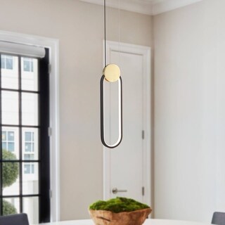 1 - Light Modern Oval Linear LED Pendant - N/A - Bed Bath & Beyond ...