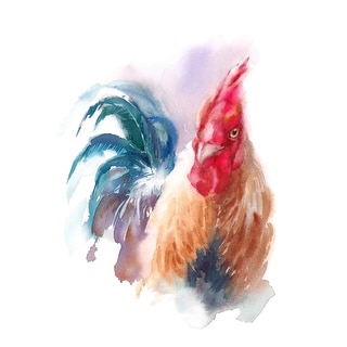 Rooster Watercolor Picture Frame Wall Hanging - 40x40x2 inches - Bed ...