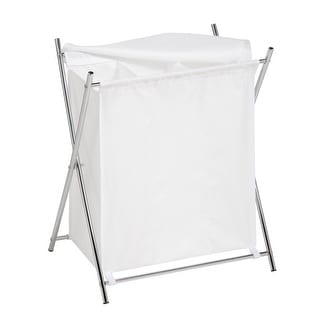 Honey-Can-Do White/Chrome 3-Compartment Folding Hamper - Bed Bath ...