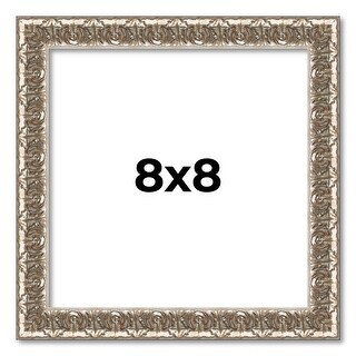 8x8 Frame Silver Versailles Ornate Solid Wood Picture Frame | 1 Inch ...