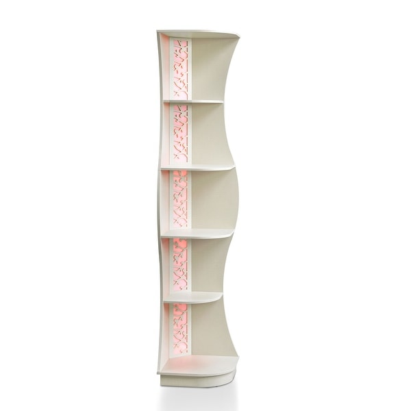 Curvy corner bookcase store