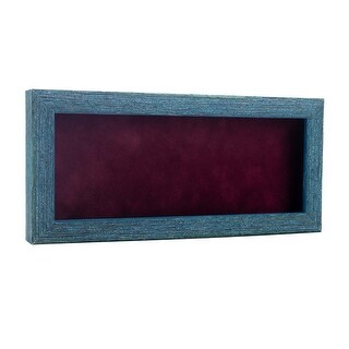 14x28 Shadow Box Frame Blue Wood | 1" Usable Display Depth | Includes a ...