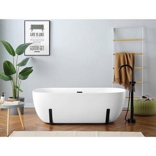 OVE Decors Sayuri 63 in. White Freestanding Bathtub - Bed Bath & Beyond ...