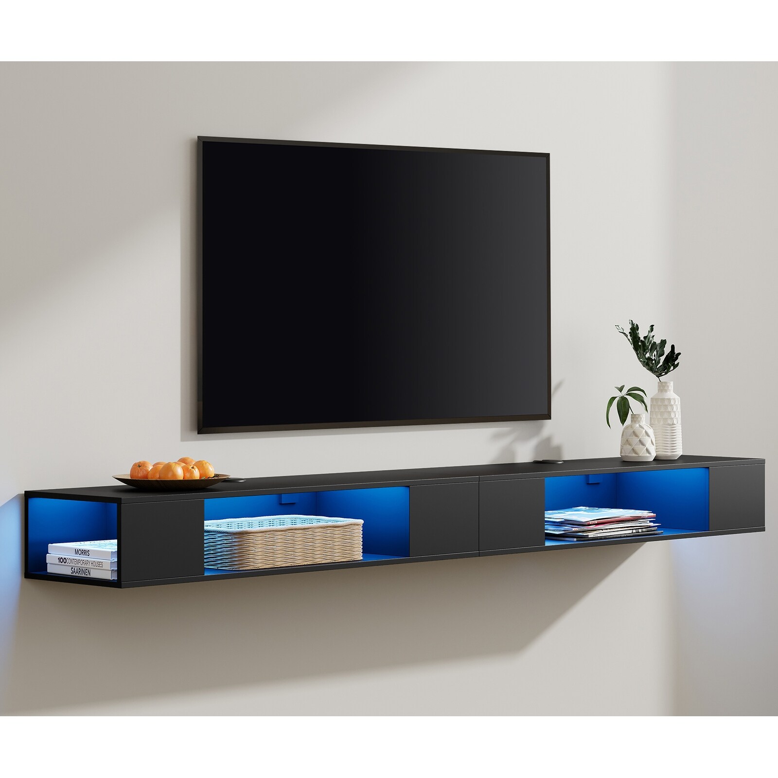 WAMPAT 80 inch Floating TV Stand Floating Entertainment Center Wall Mounted for Living Room On Sale Bed Bath Beyond 39721339