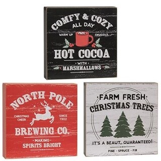 3 Assorted Rustic Barnwood Christmas Advertisement Wooden Signs - 26 ...