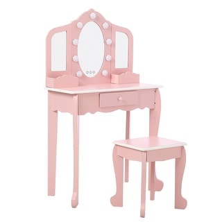Princess Vanity Set with Touch Light and 3 Mirrors - Kids Dressing ...