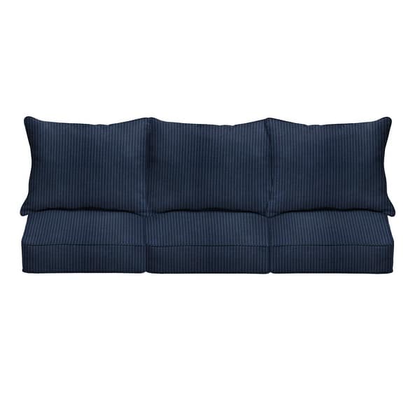 Dark Blue Pinstripe Deep Corded Sofa Pillow and Cushion Set by ...