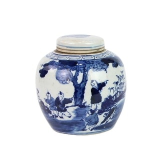 Blue And White Mini Jar Kids Playing Under Tree - Bed Bath & Beyond ...