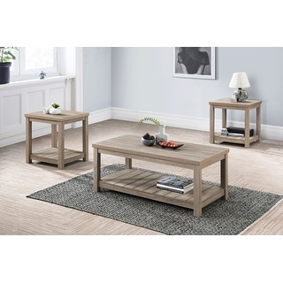 Colter 3-piece Engineered Wood Coffee Table Set Greige - Bed Bath ...