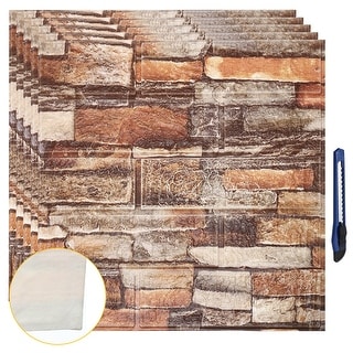 3D Wall Panel Peel for Bedroom Faux Stone Self-Adhesive Wallpaper ...