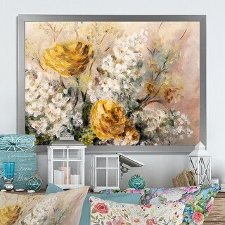 Designart "Still Life Of Yellow And White Flowers II" Traditional ...