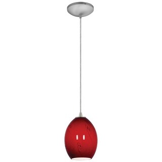 Access Lighting Brandy FireBird Steel LED Cord Pendant, Red Sky Shade ...